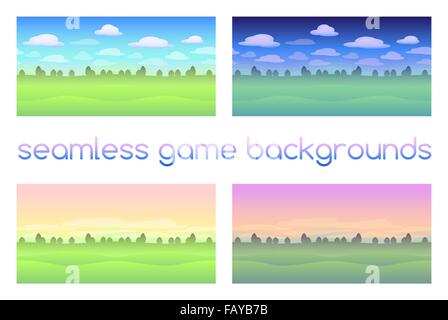 Set of 4 seamless game backgrounds. Eps 10 Stock Vector Image & Art - Alamy