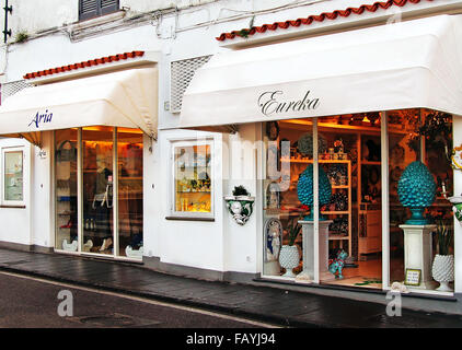 Italy Capri shops in the old town center Stock Photo: 16494244 - Alamy