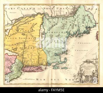 Nova Anglia - Map of New England, circa 1759 Stock Photo - Alamy
