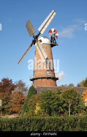 The historic windmill at Quainton in Buckinghamshire with the sails ...