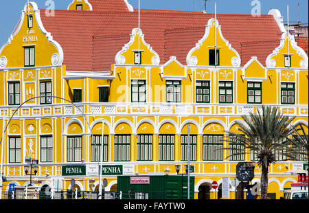 The Colourful Dutch Caribbean Architecture in Willemstad, Curacao Stock ...