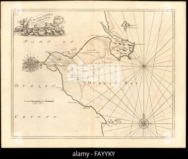 Dublin Bay. Ireland. ADMIRALTY sea chart 1875 (1956) old vintage map ...
