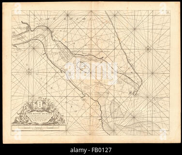 The River Humber estuary sea chart. Hull, Grimsby & Barton. COLLINS ...