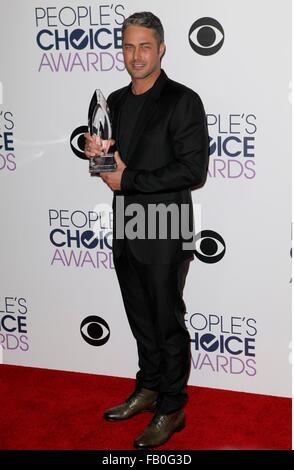Taylor Kinney in the press room at the People's Choice Awards 2016 held ...