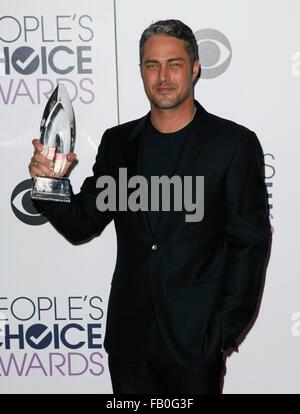 Taylor Kinney in the press room at the People's Choice Awards 2016 held ...