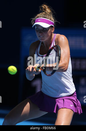 Perth, Australia. 7th Jan, 2016. Leyton Hewitt of team Australia serves ...