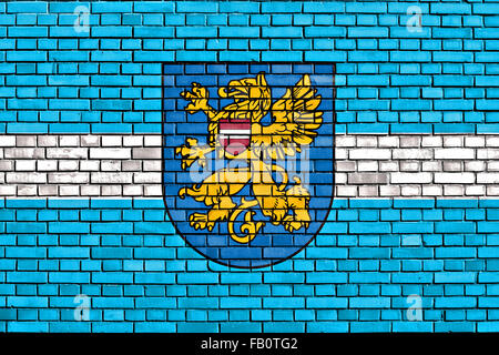 flag of Rezekne painted on brick wall Stock Photo - Alamy