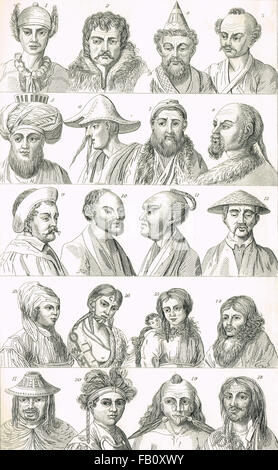 19th century illustration of types of races Stock Photo - Alamy
