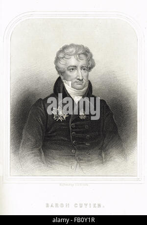 GEORGES, BARON CUVIER French naturalist, lecturing on paleontology at ...