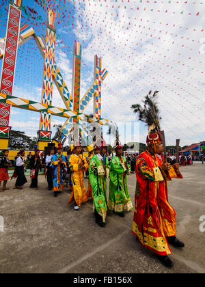 A leader at Manau Dance, traditional ceremony of Kachin people to ...
