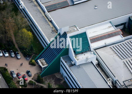 aerial view of the Jaguar Land Rover car manufacturing plant at Stock ...