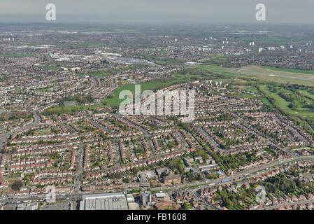 An aerial view of the Birmingham suburb of Sheldon, West Midlands Stock ...