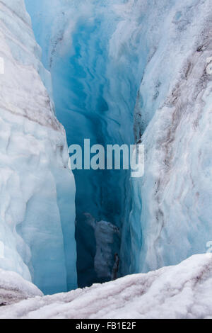 Crevasse in Athabasca Glacier. The Athabasca Glacier, one of six ...