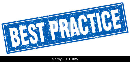 best practice blue square grunge textured isolated stamp Stock Photo ...