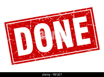done red square grunge stamp on white Stock Photo - Alamy
