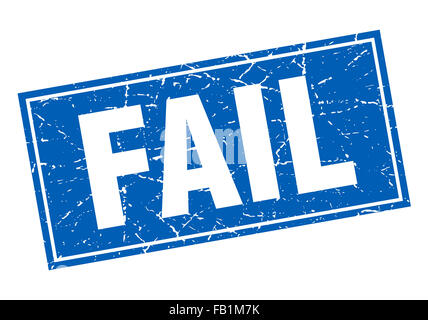 fail blue square grunge stamp on white Stock Photo - Alamy