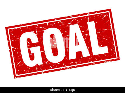 goal red square grunge stamp on white Stock Photo - Alamy
