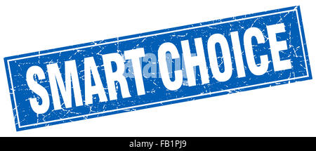 smart choice blue square grunge stamp on white Stock Photo - Alamy
