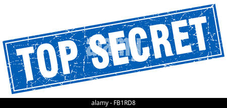 top secret blue square grunge textured isolated stamp Stock Photo - Alamy