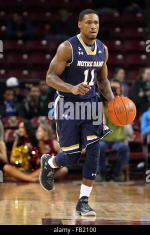 Conte Forum. 7th Jan, 2016. MA, USA; Notre Dame Fighting Irish forward ...
