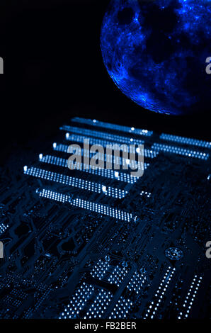 giant circuit-board and space technology Stock Photo - Alamy