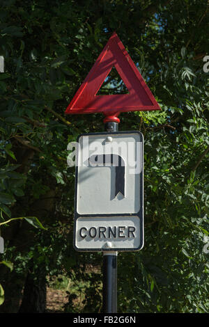 ' BEND ' sign , road sign, UK, 1950's Stock Photo - Alamy