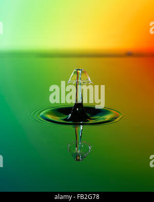 splash of the falling drops of water, collision drops Stock Photo - Alamy