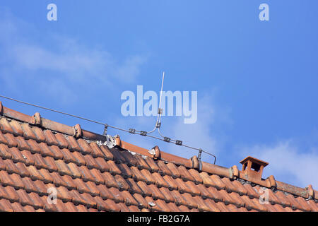 Lightning Rod on Rooftop Stock Photo - Alamy