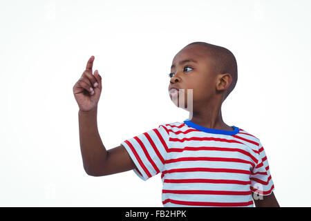 Cute boy shaking finger saying no Stock Photo - Alamy