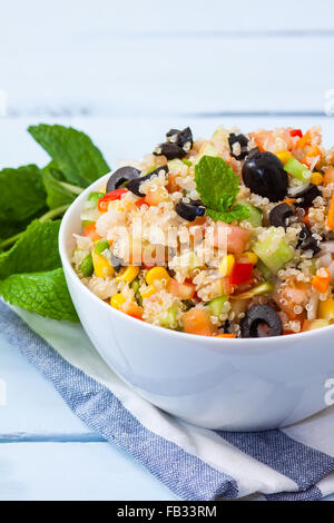 fresh quinoa salad taboule style with vegetables on bowl Stock Photo ...