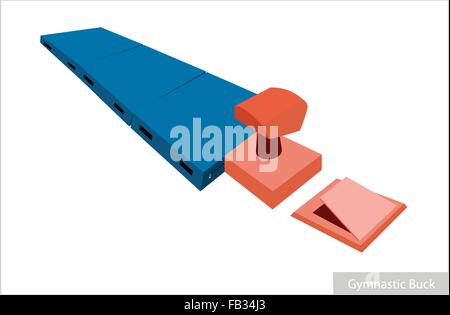Illustration of Vaulting Horse, Gymnastics Mat and Springboard for ...