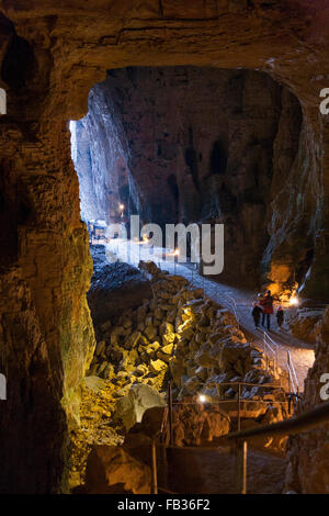 Rock formations in a cave under New Mexico in Carlsbad Caverns National ...