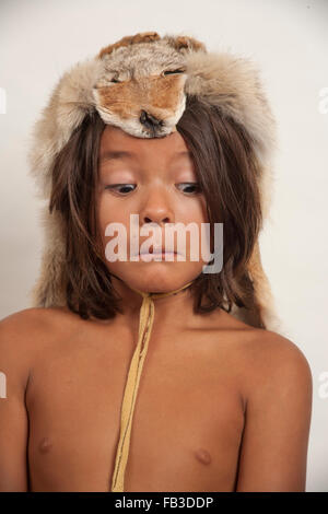 An demonstrative Native American boy member of the Acjachemen tribe ...