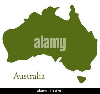 Green gradient map of Australia isolated on a white background Stock ...