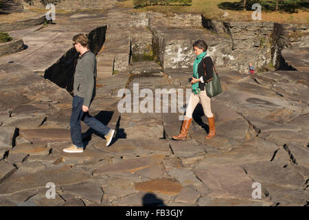 Opus 40 is an environmental sculpture in a bluestone quarry near ...