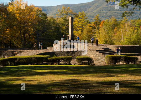 Opus 40 is an environmental sculpture in a bluestone quarry near ...