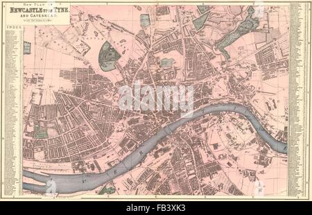 NEWCASTLE-UPON-TYNE Gateshead Elswick Byker town city plan GW BACON ...