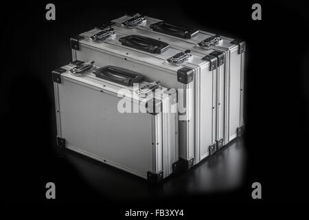 Aluminum metal case boxes Stock Photo - Alamy