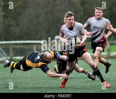 Burnage 9th January 2016 A Burnage player tries to pass the ball in a ...