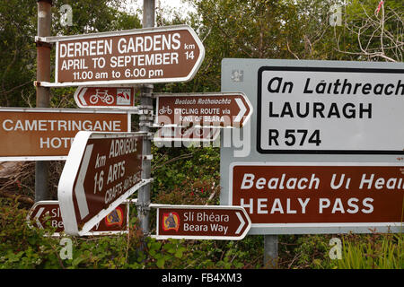 Direction Signs at a road junction in Ireland Stock Photo - Alamy