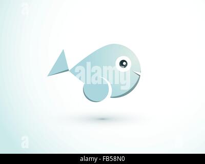cute blue fish cartoon Stock Vector Image & Art - Alamy