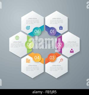 Vector illustration of paper infographics hexagons Stock Vector Image ...
