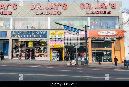 Stores and shopping in the Fordham Road shopping district in the Bronx ...