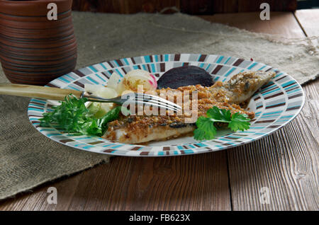 Scottish Herring . Fried fish in Oatmeal Stock Photo - Alamy
