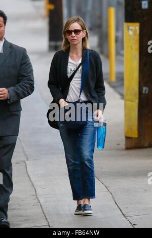 Calista Flockhart seen arriving at the ABC studios for Jimmy Kimmel ...