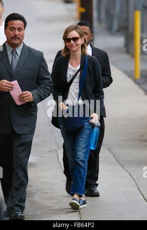 Calista Flockhart seen arriving at the ABC studios for Jimmy Kimmel ...