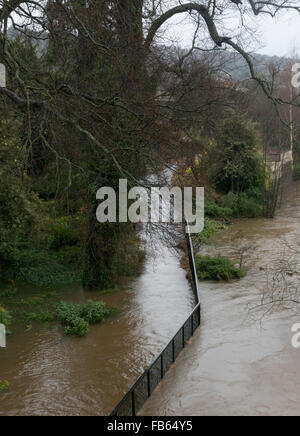 River Tay burst its banks in Dunkeld, Perthshire, Scotland Stock Photo ...