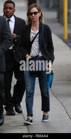 Calista Flockhart seen arriving at the ABC studios for Jimmy Kimmel ...