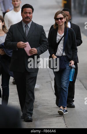 Calista Flockhart seen arriving at the ABC studios for Jimmy Kimmel ...