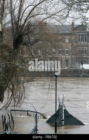 River Tay flooding in Norrie Miller Walkway, Perth Stock Photo - Alamy